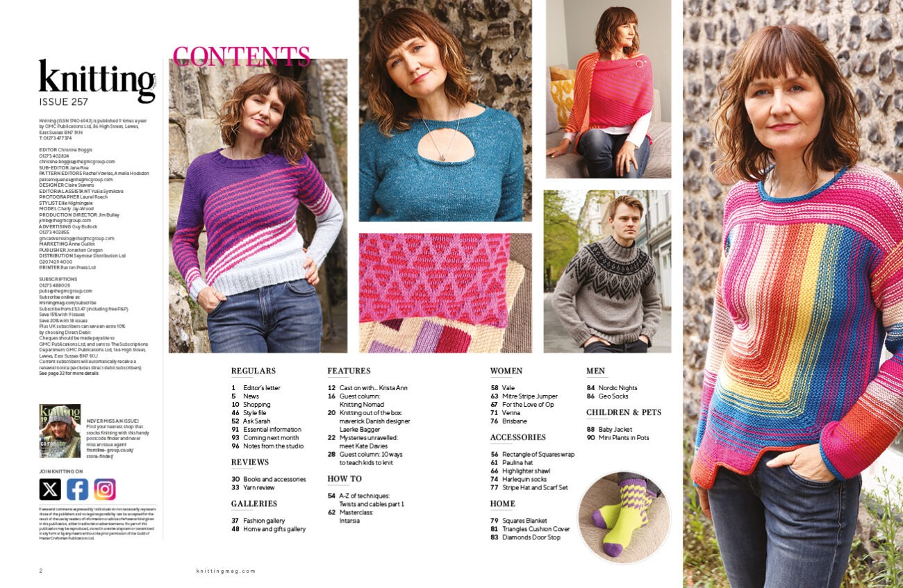 Knitting magazine - Subscribe - GMC Publications - Knitting